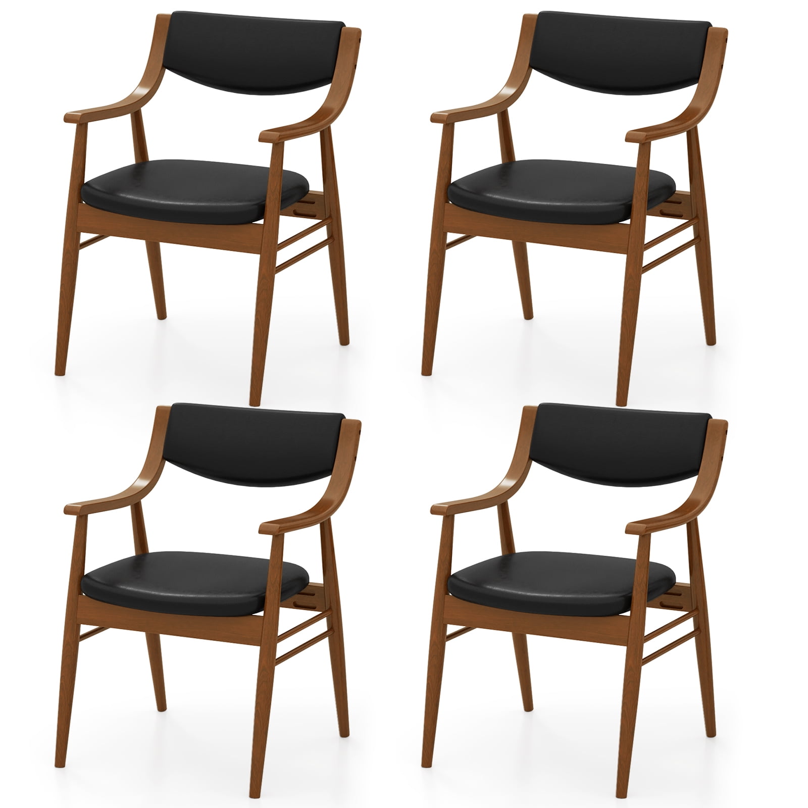 Click here for Gymax Set Of 4 Pu Leather Dining Chair W/ Padded S... prices