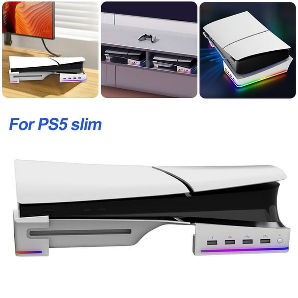 Soporte Base Horizontal Con Consola 4 Puertos USB 2.0 para PS5 Slim | Bodega Aurrera en línea