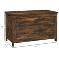 HOMCOM 29.9" Storage Chest w/ 2 Safety Hinges, Wooden Box, Rustic Brown ...
