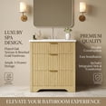 Fluted Bathroom Vanity with Ceramic Sink – Farmhouse Freestanding ...