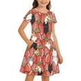 Angala Girls Dresses A Line Dresses Short Sleeve Crew Neck Cartoon ...