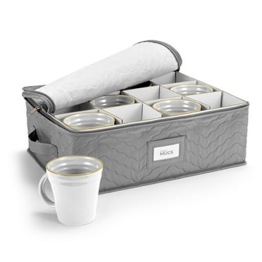4-Compartment Rotatable Coffee Rack - Plastic Cup & Lid Organizer ...