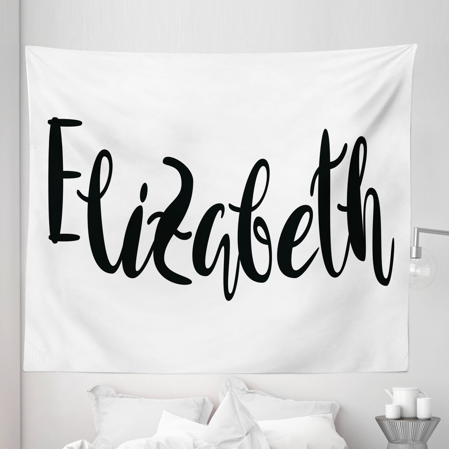 Elizabeth Tapestry, Monochrome Inscription Style Modern Calligraphy ...