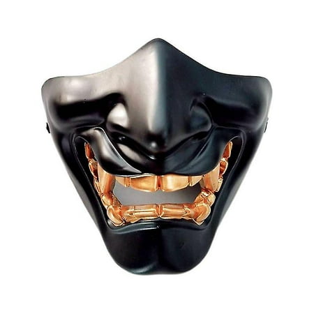 Halloween Japanese Anime Ghost Half Face Mask Evil Demon Kabuki Cosplay ...