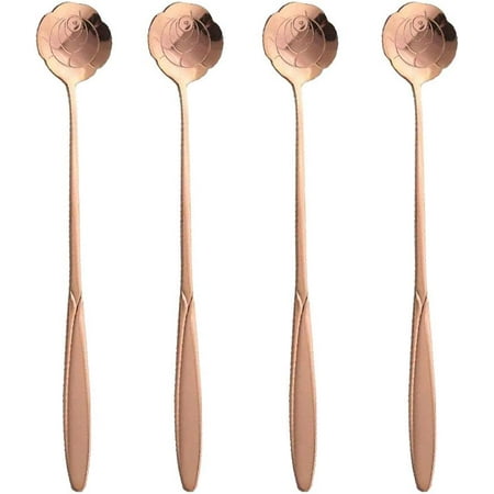 Stainless Steel Long Handle Teaspoon Spoon Coffee Dessert Sundae Hard ...
