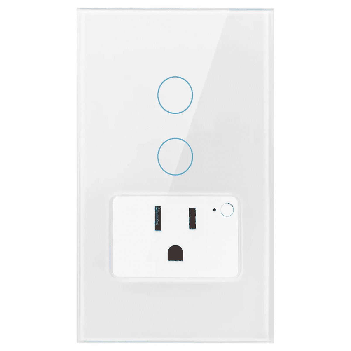 Apagador Con Enchufe Wifi Inteligente 2 Botón Interruptor Blanco ...