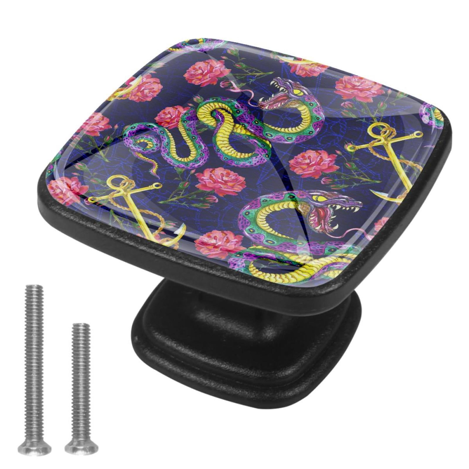 4 Pcs Cabinet Handle Drawer Pulls Anchor Knobs with Screws Square ...