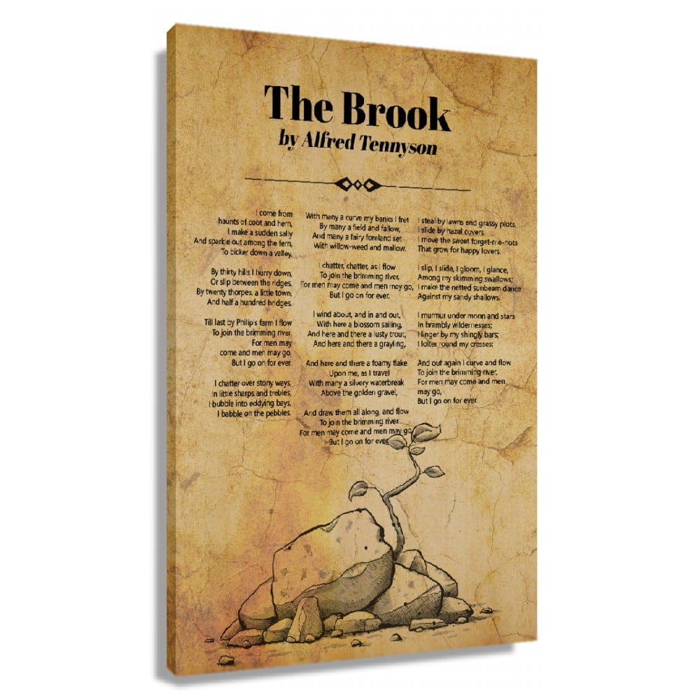 The Brook Poem Wall Art Alfred Lord Tennyson Quotes Wall Art Poetry ...