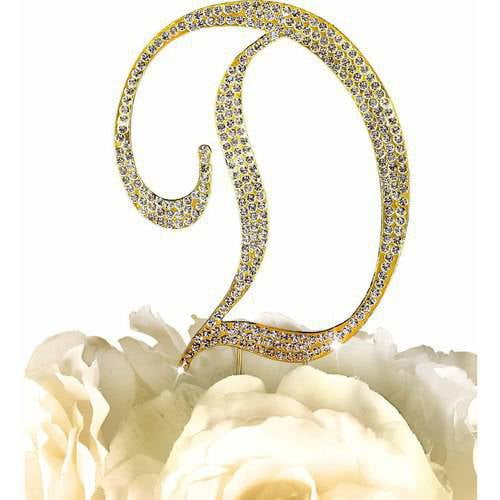 Unik Occasions Sparkling Collection Monogram Cake Topper, Gold ...