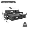 "Mammoth 92"" Modular Convertible Chaise Couch with Reversible Sleeper ...