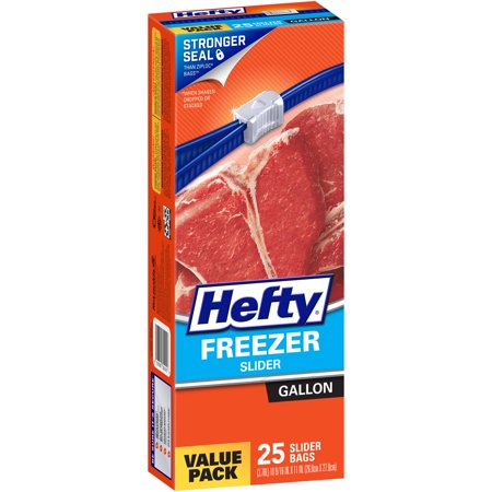 Hefty OneZip Gallon Size Value Pack Freezer Bags, 25 ct - Walmart.com
