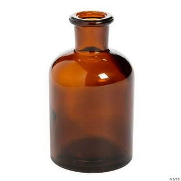 Walmart 6 Pack Amber Glass Vases, 7.5 oz Small Decorative Bottles for ...