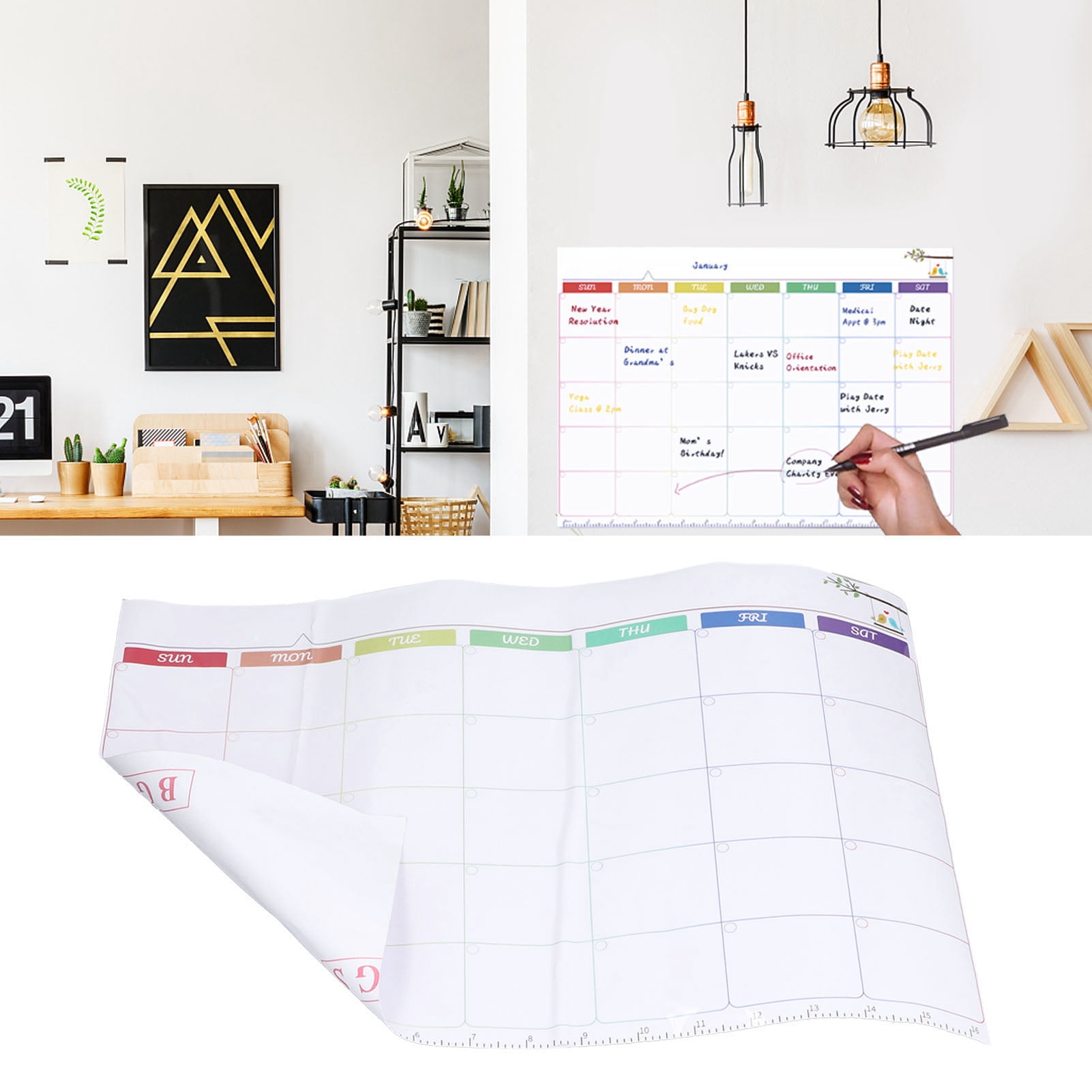 Cergrey Monthly Plan Whiteboard Stickers Self Adhesive Rewritable ...