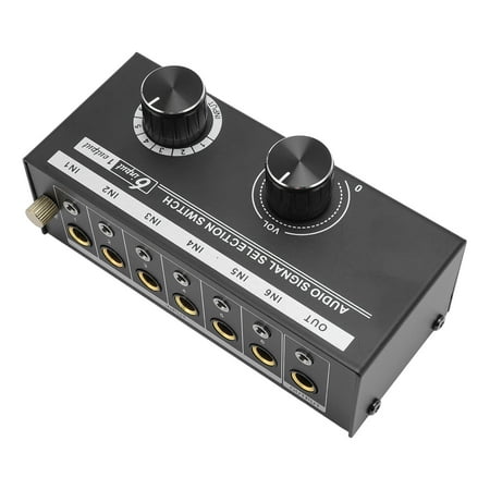 Switcher 6 Way Sound Switcher 6 Input 1 Output Sound Switcher Volume Control 3.5mm 6.35mm Sound ...