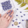 60 Pcs Beads 12mm Oval Blue Eye Beads Double-Sided Enamel Charms Spacer ...