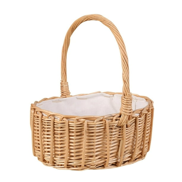 Wicker Woven Picnic Basket Empty Oval Willow Fruit Serving Storage ...