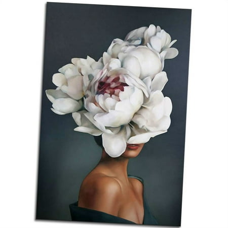 Feather Body Art Canvas HD Printed Oil Painting Girl Women Posters ...