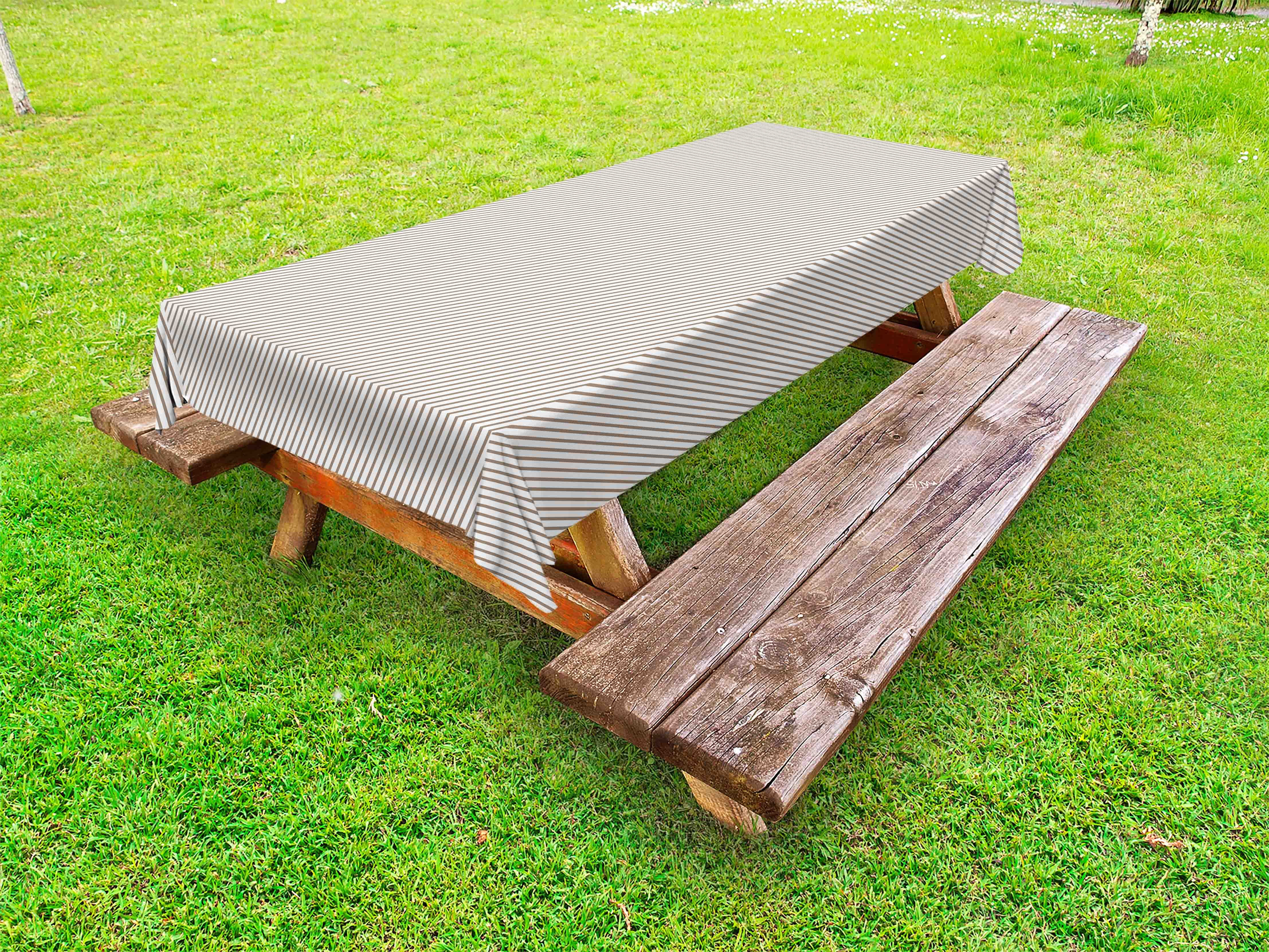 Retro Outdoor Tablecloth, Diagonally Narrow Stripes Geometrical ...