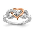 14K Two-tone Gold Two Tone Diamond Heart Infinity Symbol Ring (0.16Cttw ...