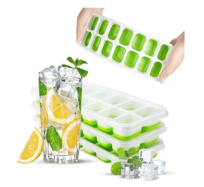 BottleZi 2 pcs ice cube tray cocktail, 14 Holes rectangle Ice Cube Mold ...