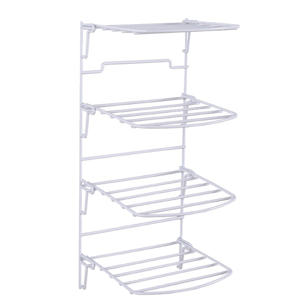 Kitchen Wall-mounted Tray Rack Kitchen 4-layer Side Dish Plates Folding ...