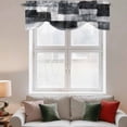 Black Grey Patchwork Tie Up Valance Curtains Modern Abstract Black Grey ...