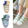 10 Pairs Women Colorful Striped Short Socks Fashion Elastic Cuff ...