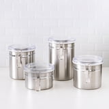 Home Basics 4 Piece Stainless Steel Canister Set, Silver - Walmart.com