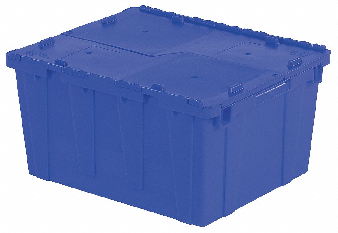 Orbis Attached Lid Container,Blue,Solid,HDPE FP261 Blue - Walmart.com
