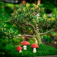 Three Garden Luminous Mushroom Ornaments Toadstool Outdoor Statues Red ...