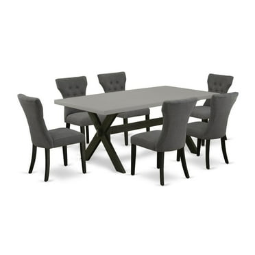 East West Furniture X027BR202-7 - 7-Piece Rectangular Dining Table Set ...