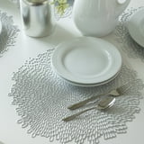Mainstays Blossom Pressed Vinyl Table Placemat Silver 15.25" x 15.5 ...