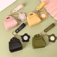 Bag Keychain PU Leather Key Chain Small Storage Bag Leather Bag Charm ...