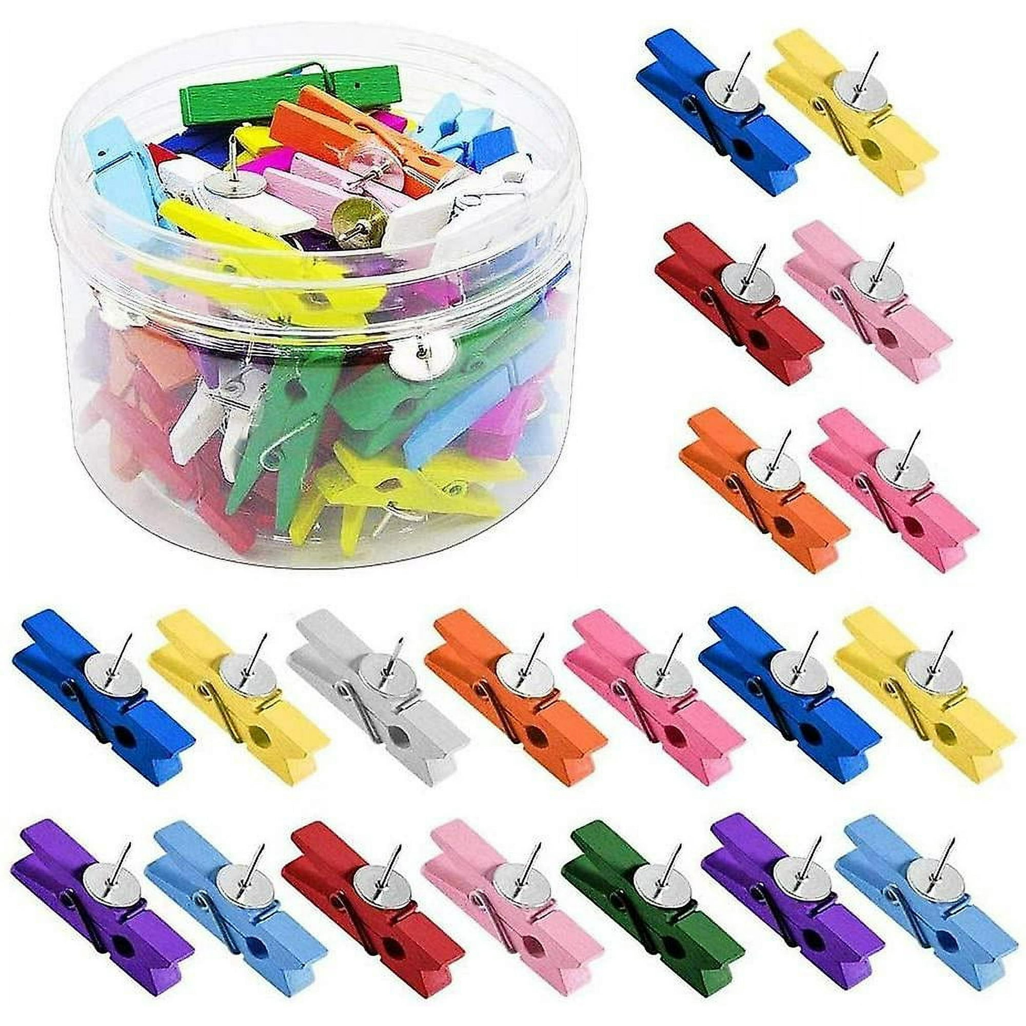 Click here for Jinsinto Push Pins With Clips 50 Pieces Colored Wo... prices