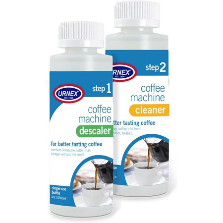 Urnex Coffee Maker Cleaner and Descaler Kit - 2 Single Use Bottles ...