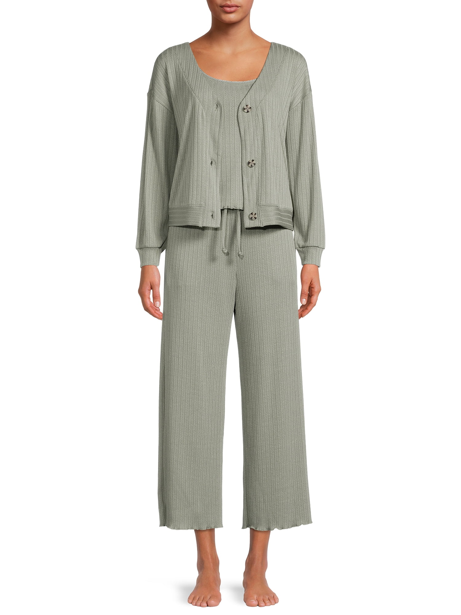 Secret Treasures Women's Cardigan and Cami Top Sleep Set, 2-Piece ...
