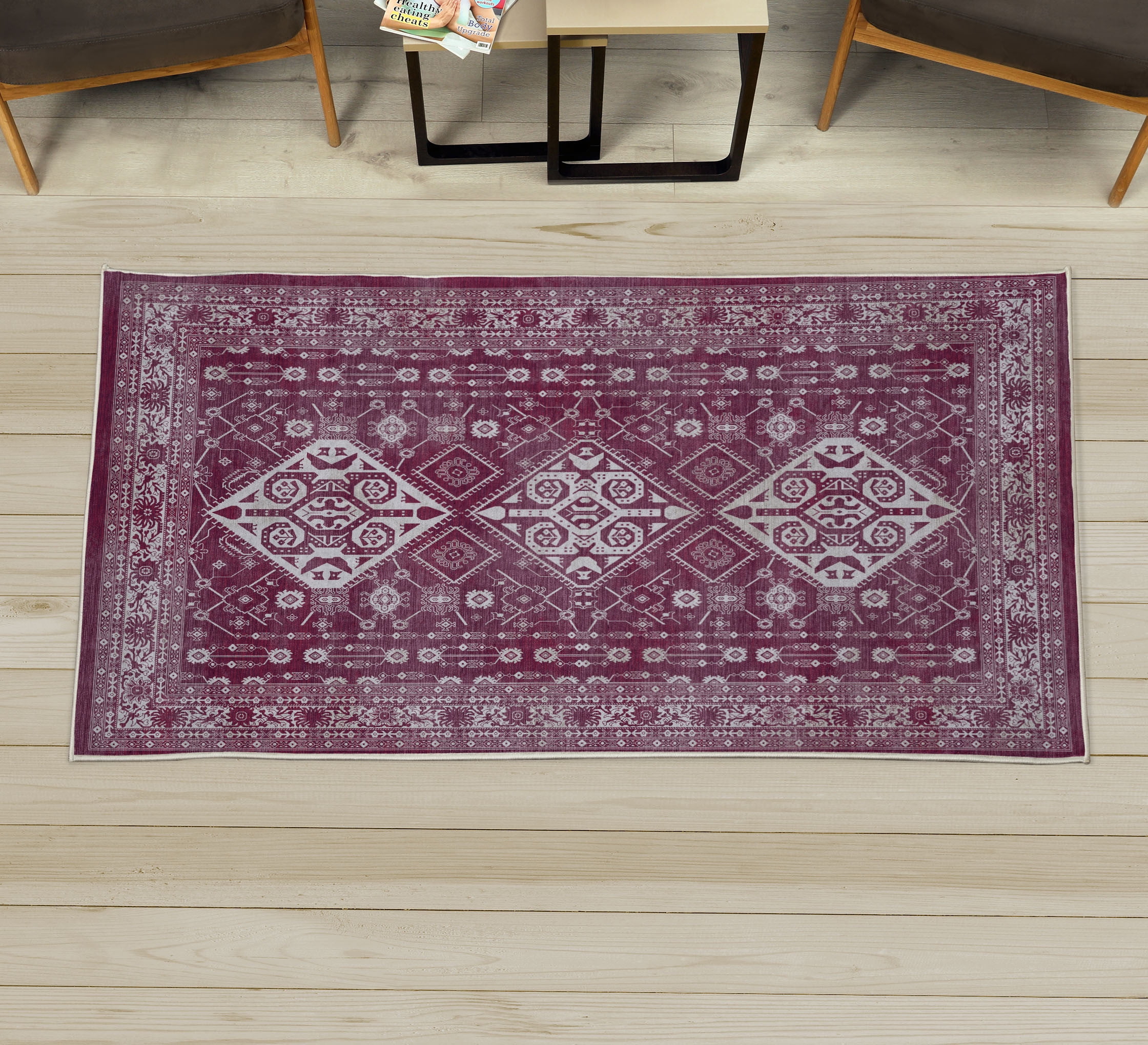 Ethnic Decorative Rug, Folk Aztec Shapes in Modern Themed Tones Tribal ...