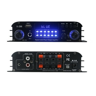 Sunbuck 2000W 2 Channel Bluetooth 5.0 Power Amplifier, Audio Receiver with FM and AUX for Home ...