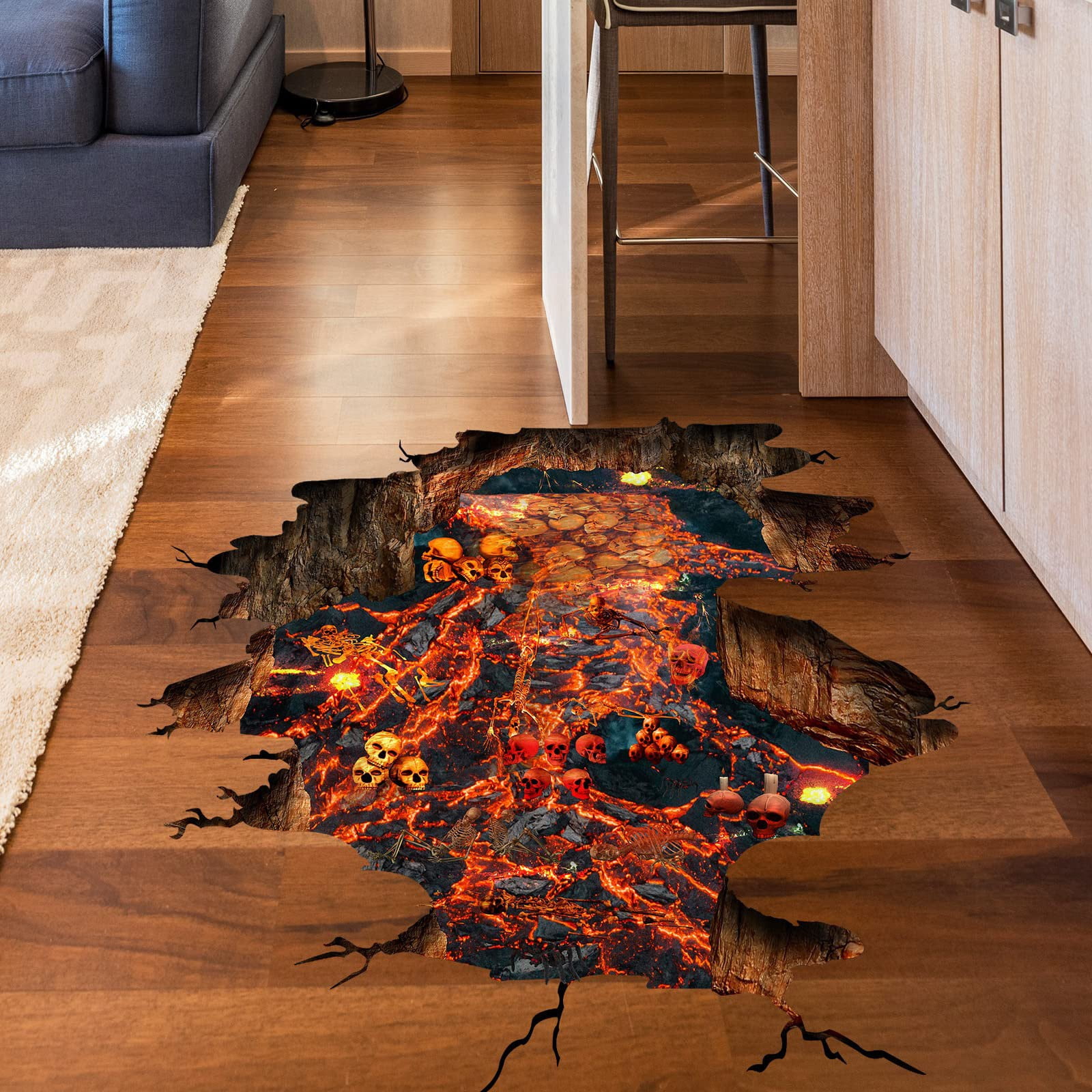 3D Halloween Wall Decals Scary Corpse Wall Decals Peel and Stick Zombie ...