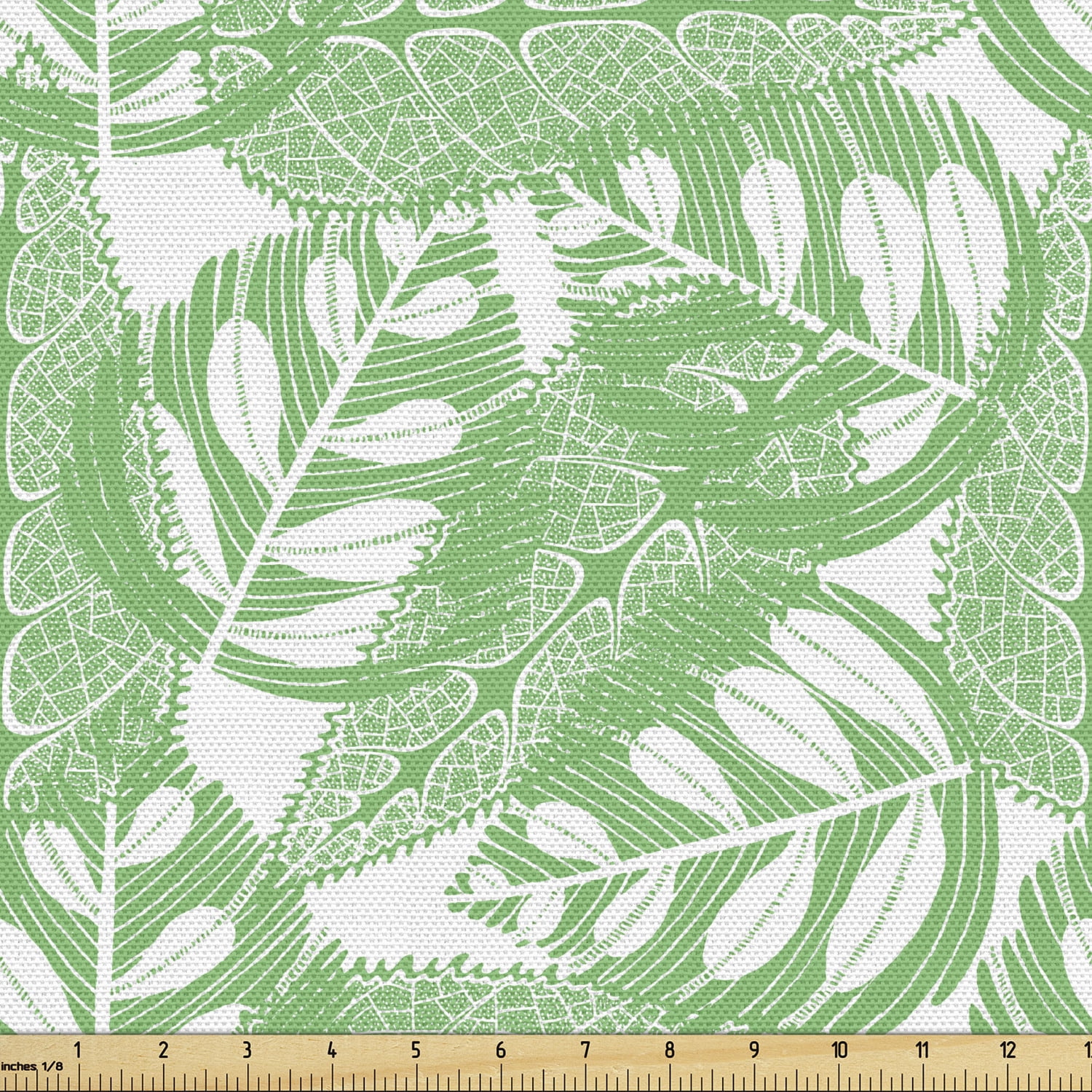 Leafy Upholstery Fabric by the Yard, Leaf Designs Repetition Pattern ...