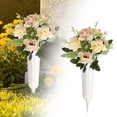 Artificial Rose Bouquet with Bucket, Cemetery Decorative Flowers ...