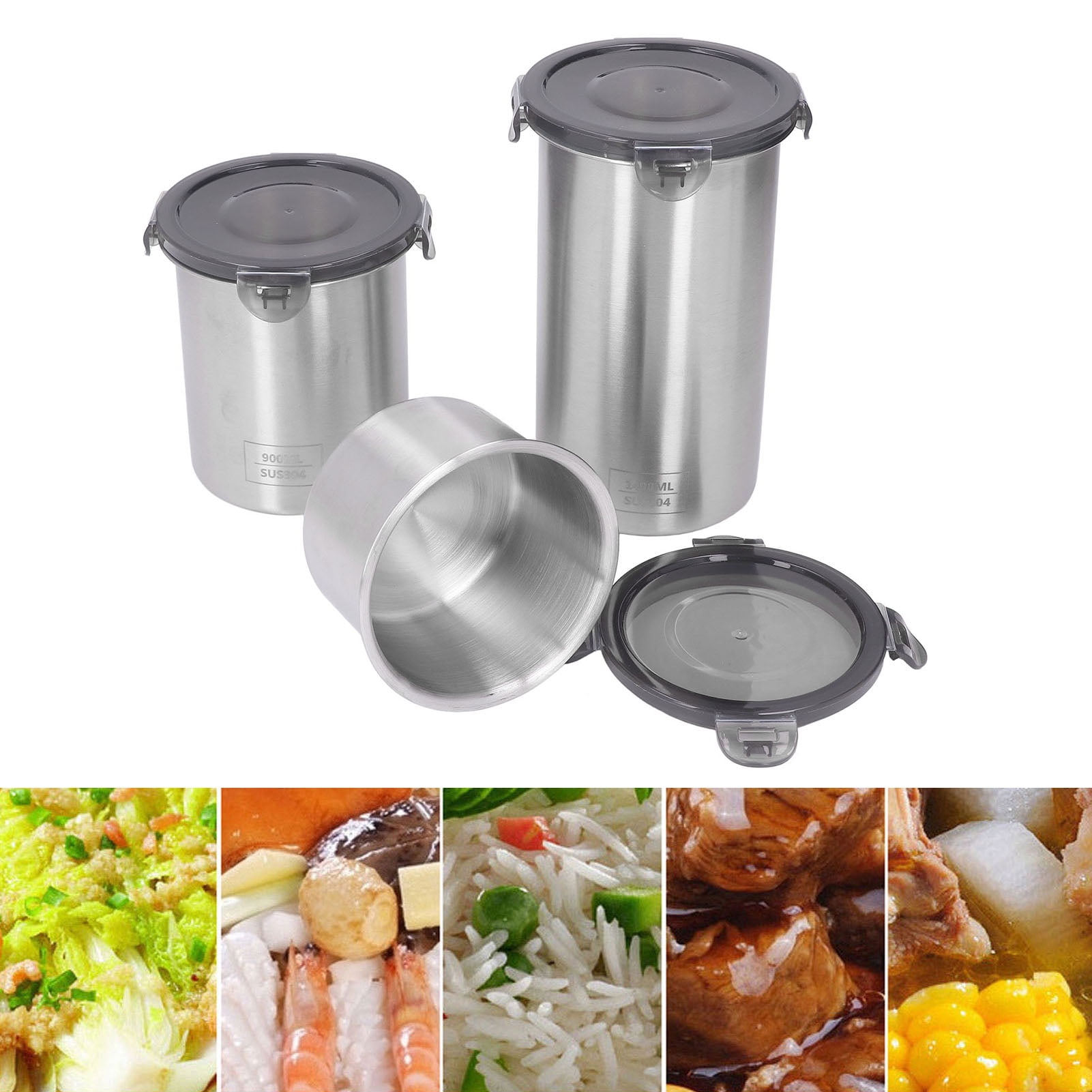 Tarro De Almacenamiento De Alimentos, Bote De Comida De Acero ...