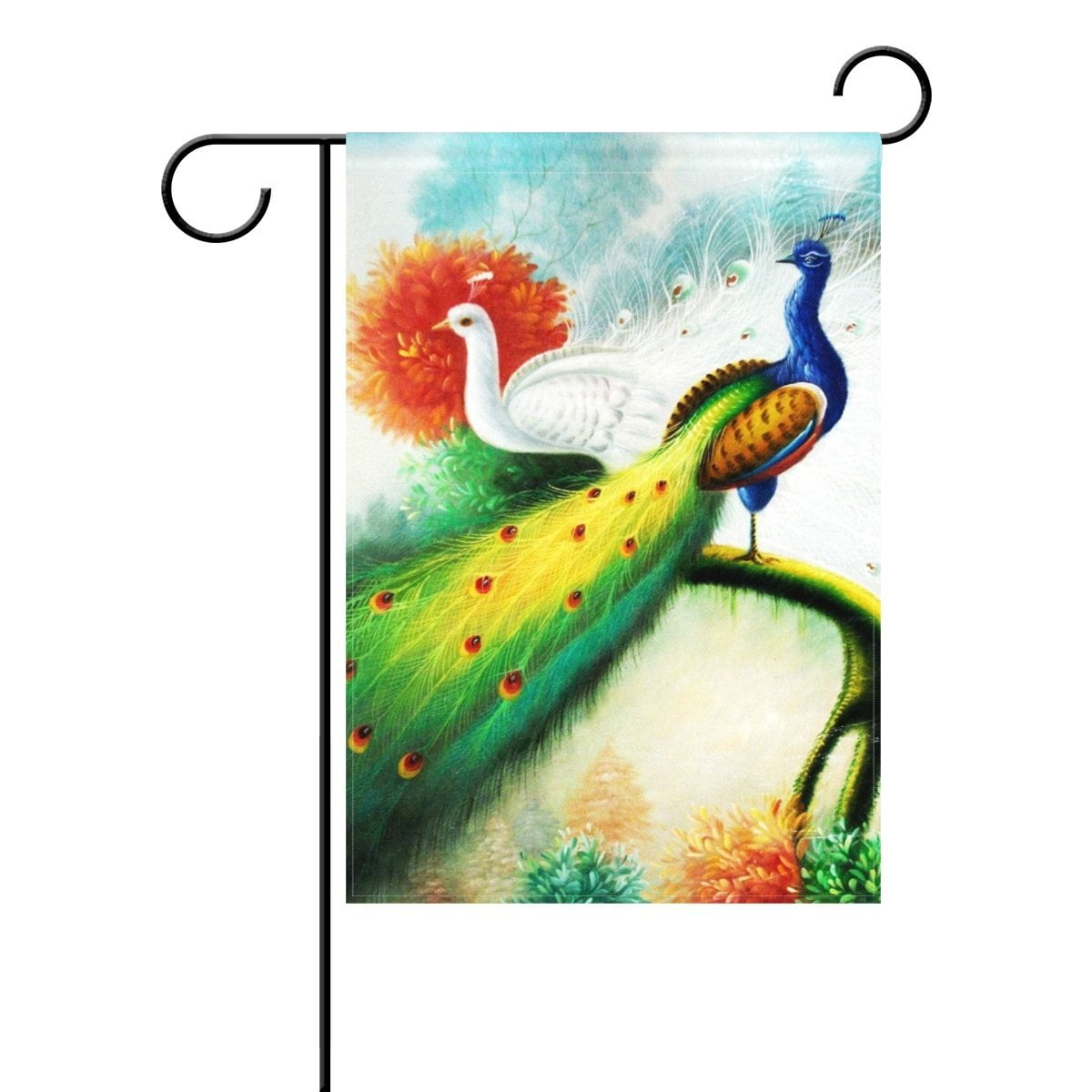 POPCreation Peacock Garden Flag Summer Ocean Sea Sunset 28x40 inches ...
