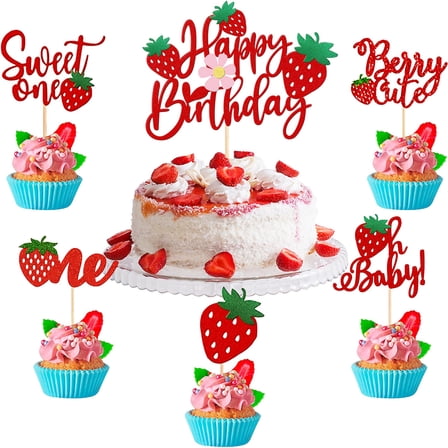 Treasures Gifted, Strawberry Shortcake Cake & Cupcake Toppers Kit ...