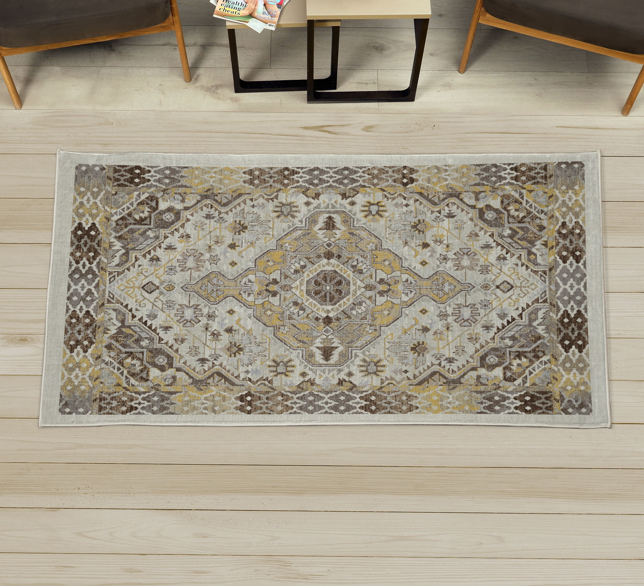 Tribal Decorative Rug, Drawing of Indigenous People Geometric Shapes ...