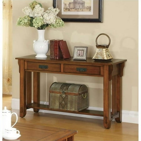 Coaster Colton 2 Drawer Console Table in Warm Brown | Walmart Canada