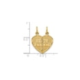 10k Yellow Gold Split Heart Pendant Charm, Two Piece Break Apart ...