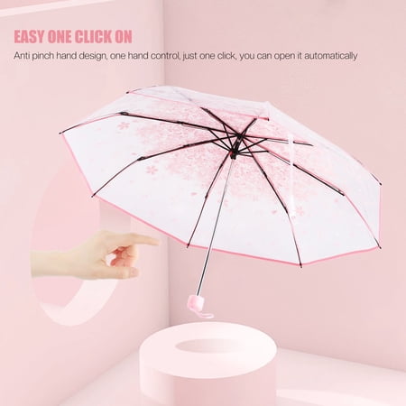OUTAD Cherry Umbrella Compact Folding Transparent Clear Flower Elegant ...
