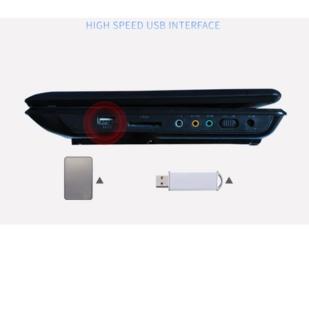 13.9" Portable DVD Player AV Input Output player; USB portable DVD ...