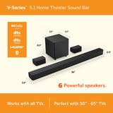 VIZIO V-Series 5.1 Home Theater Sound Bar with Wireless Subwoofer ...